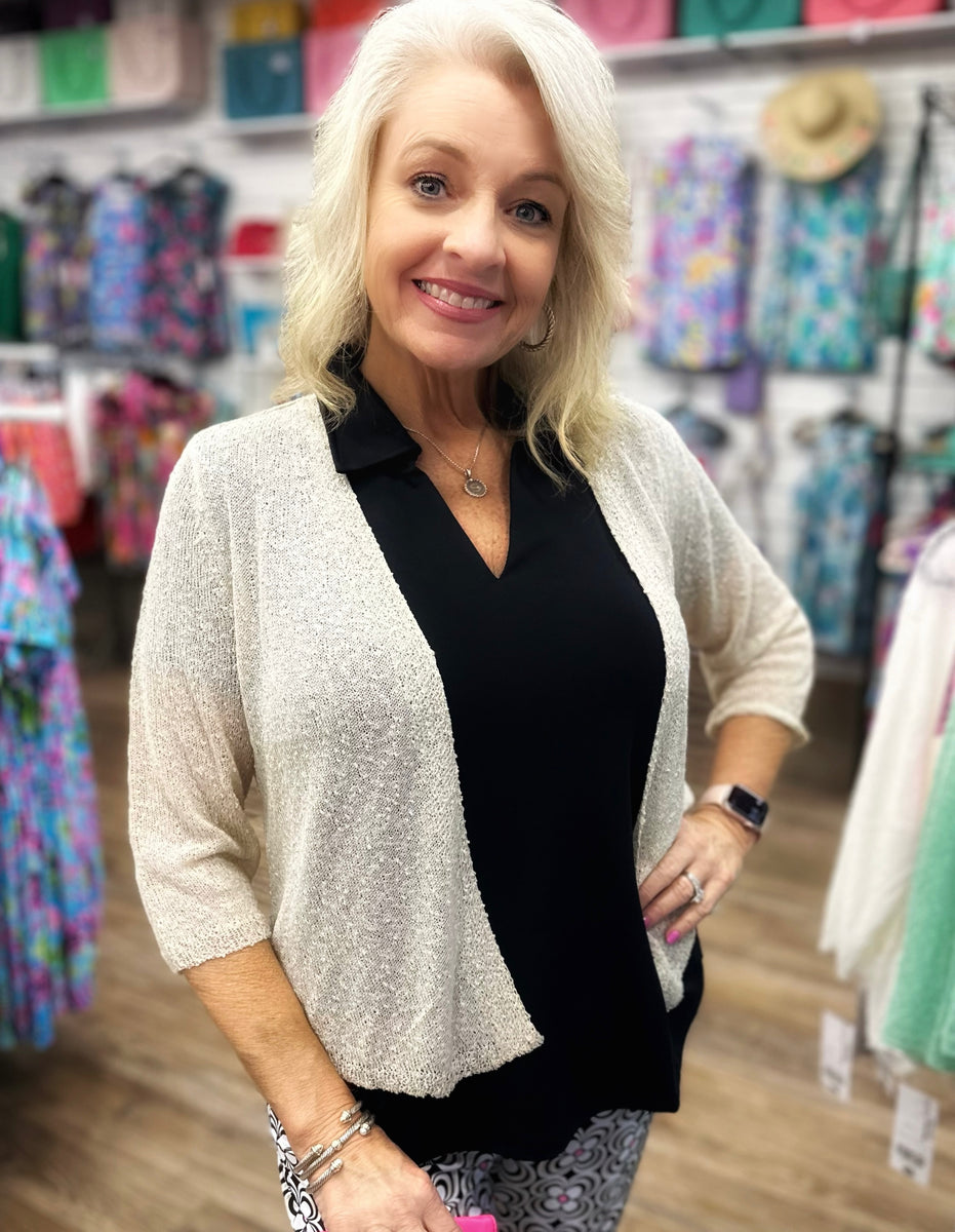 Textured Cardigan - Stone (STN) | Sweet Southern Charm