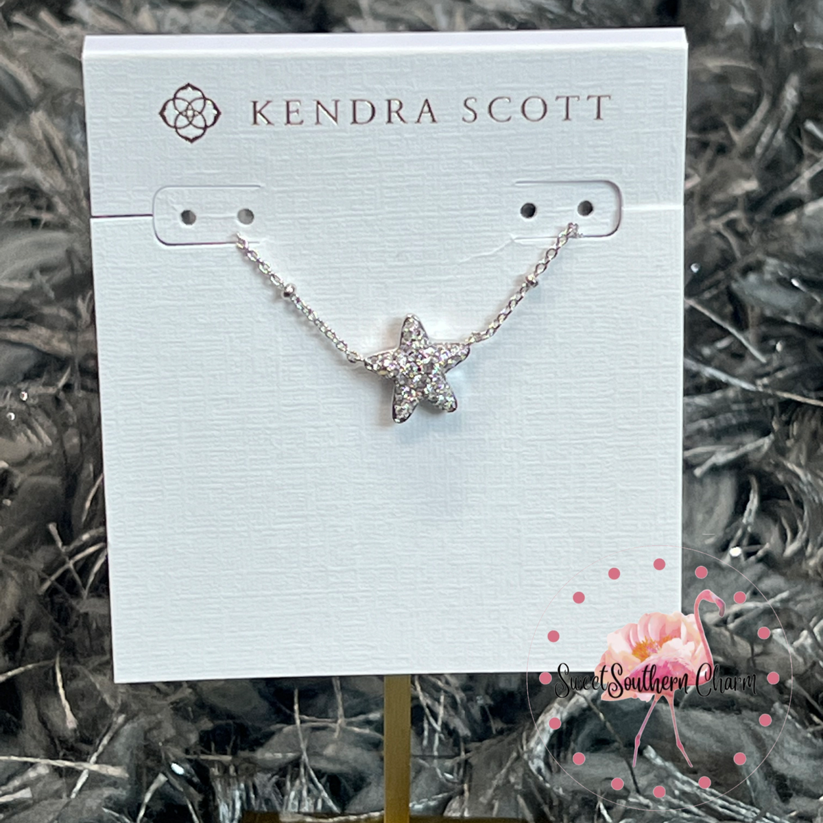 Jae Star Pave Pendant Necklace Rhodium in White Crystal | Sweet ...