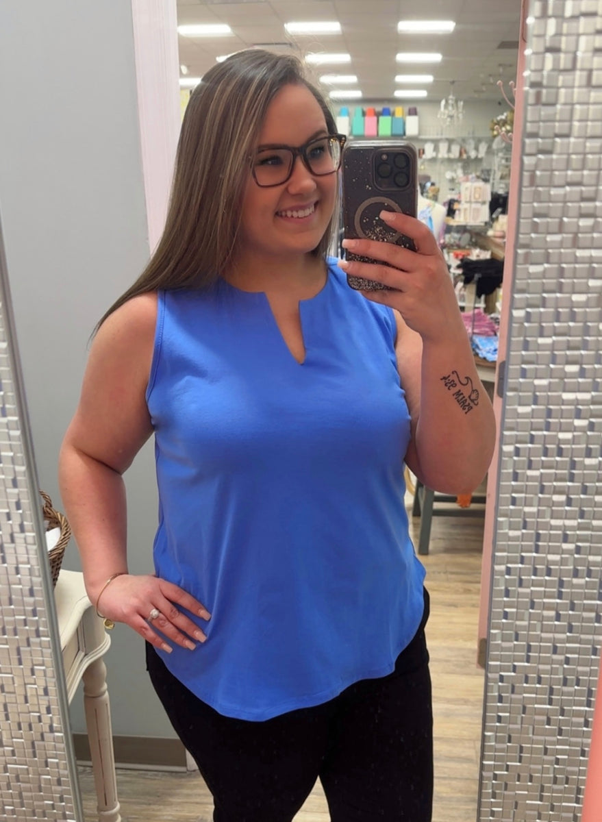 Lulu-B Basic Key Hole Tank - Periwinkle (BPW) | Sweet Southern Charm