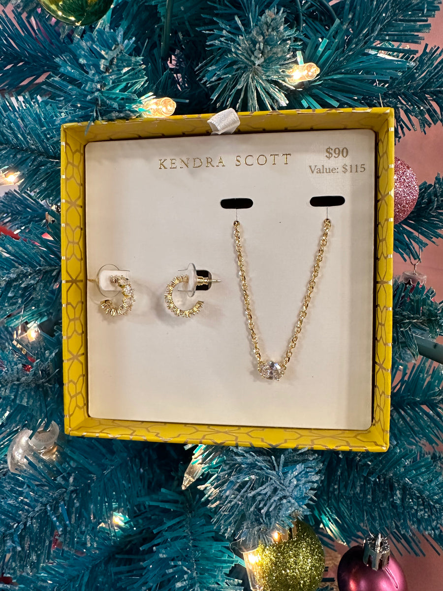 Cailin Gold Crystal Gift Set in White Crystal | Sweet Southern Charm