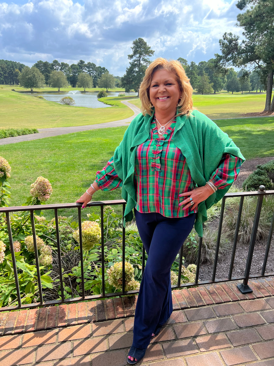 Lexi Top - Plaid About You Green | Sweet Southern Charm