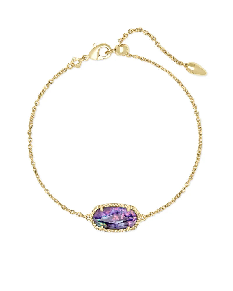Elaina Gold Delicate Chain Bracelet in Lilac Abalone | Sweet Southern Charm