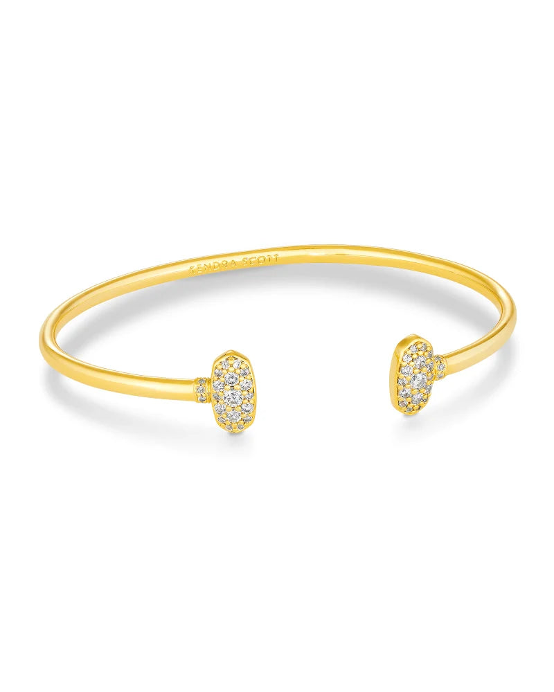 Grayson Gold Cuff Bracelet in White Crystal | Sweet Southern Charm